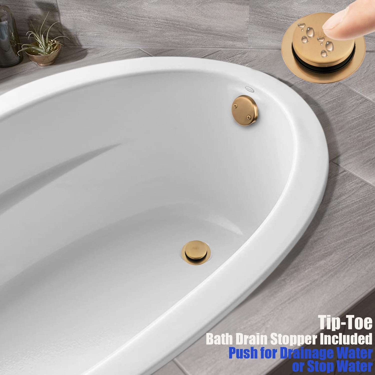Snapklik.com : Artiwell 1-1/2" Brass Tubular Bath Drain Kit