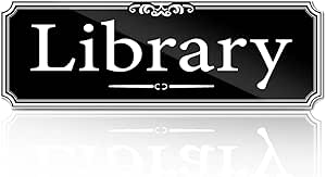 Amazon.com : 9"x3" Library Door Sign Acrylic Self-stick Signage for ...
