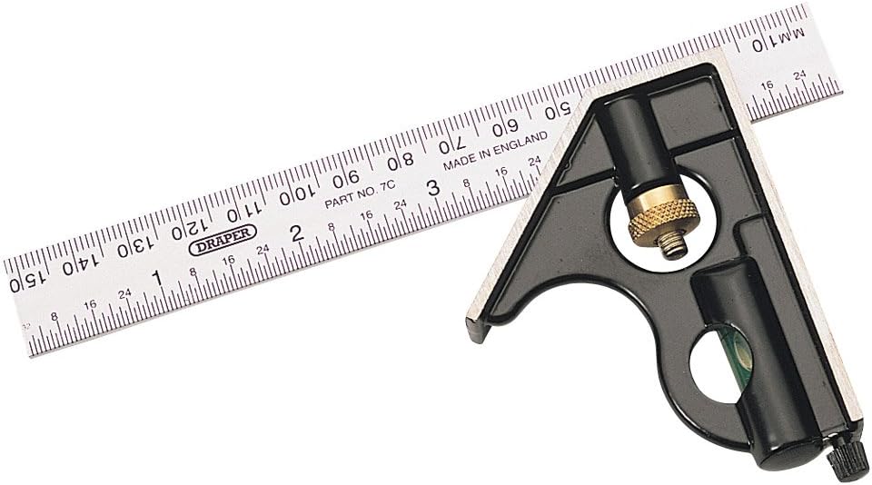 Draper 34702 Metric and Imperial Combination Square, 150mm , Blue ...