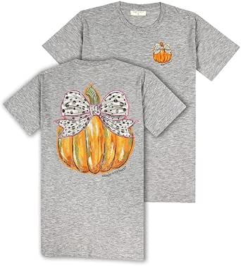 Amazon.com: Simply Southern Bow Pumpkin - Fall - Adult T-Shirt ...