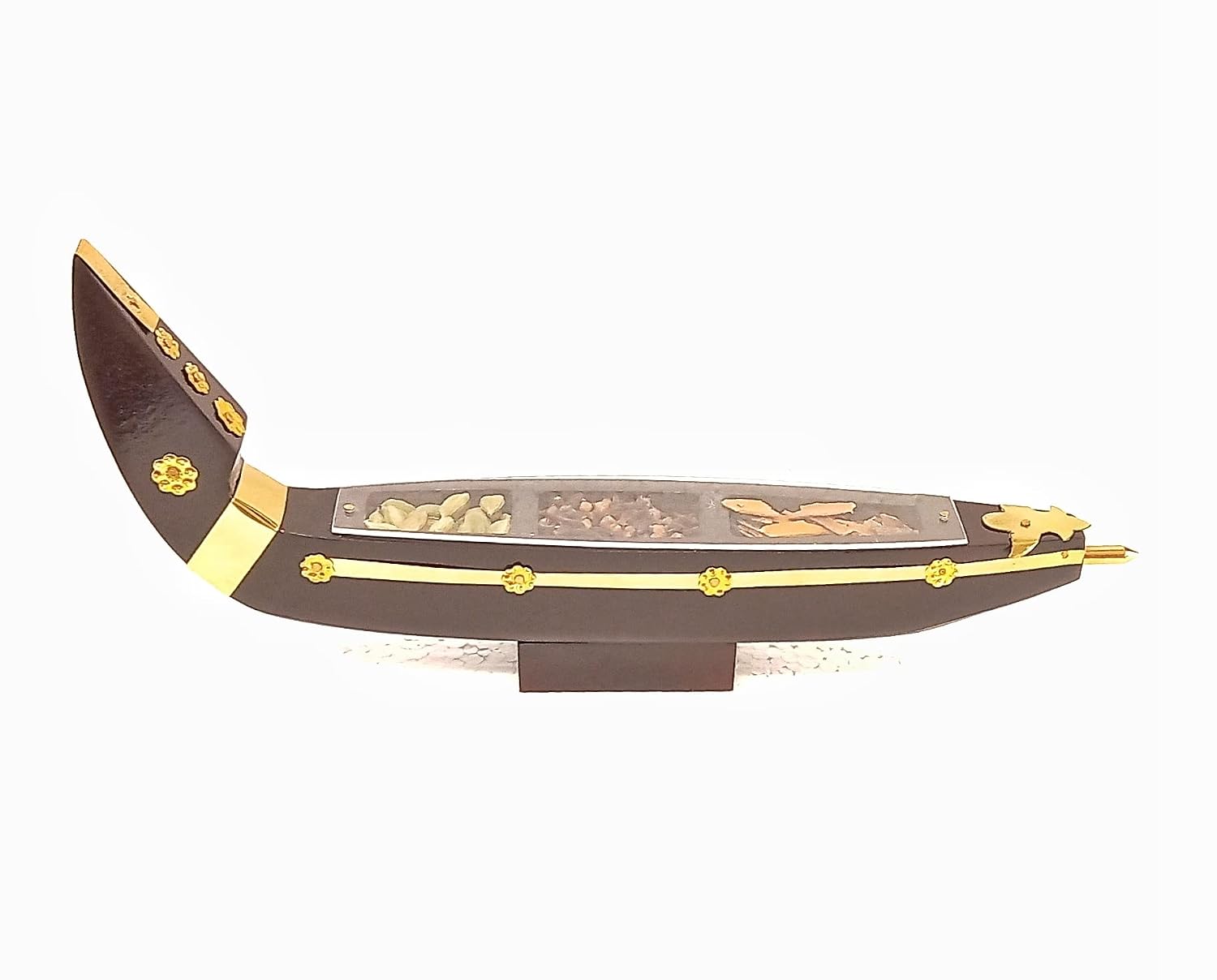 Craftia Kerala Spice Boat Model 1 - Brown Wooden Snake Boat Sculpture ...