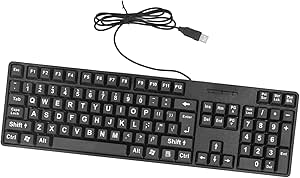 Amazon.com: Large Print Computer Keyboard, 104 Keys Large Character ...