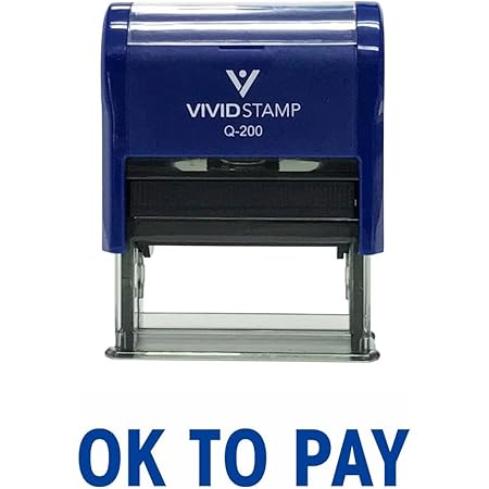 Amazon.com : OK to Pay Self Inking Rubber Stamp (Blue Ink) - Medium ...