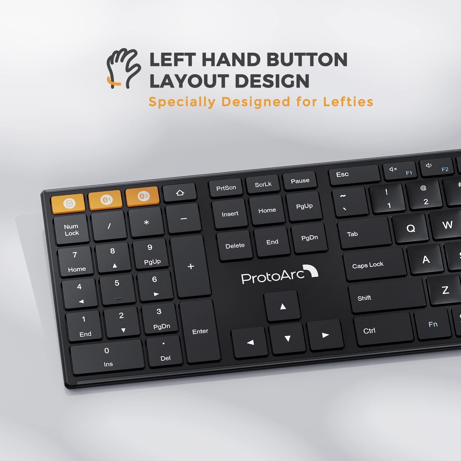 Snapklik.com : ProtoArc 2.4G Wireless Left-Handed Keyboard, XK21 ...