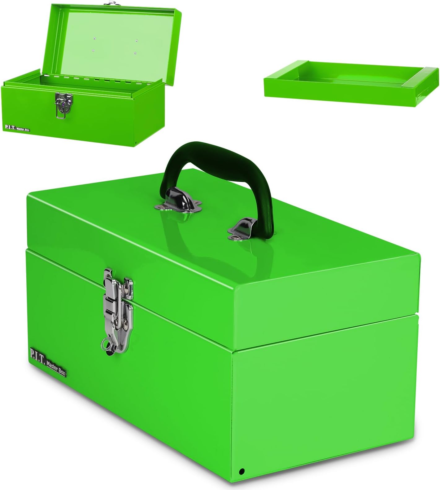 Torin ATB101B-1 Portable Steel Tool Box: 19" Hip Roof Style with Metal ...