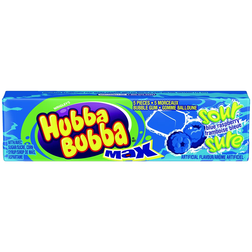Hubba Bubba Max Sour Blue Raspberry (Pack of 18) : Amazon.ca: Grocery ...