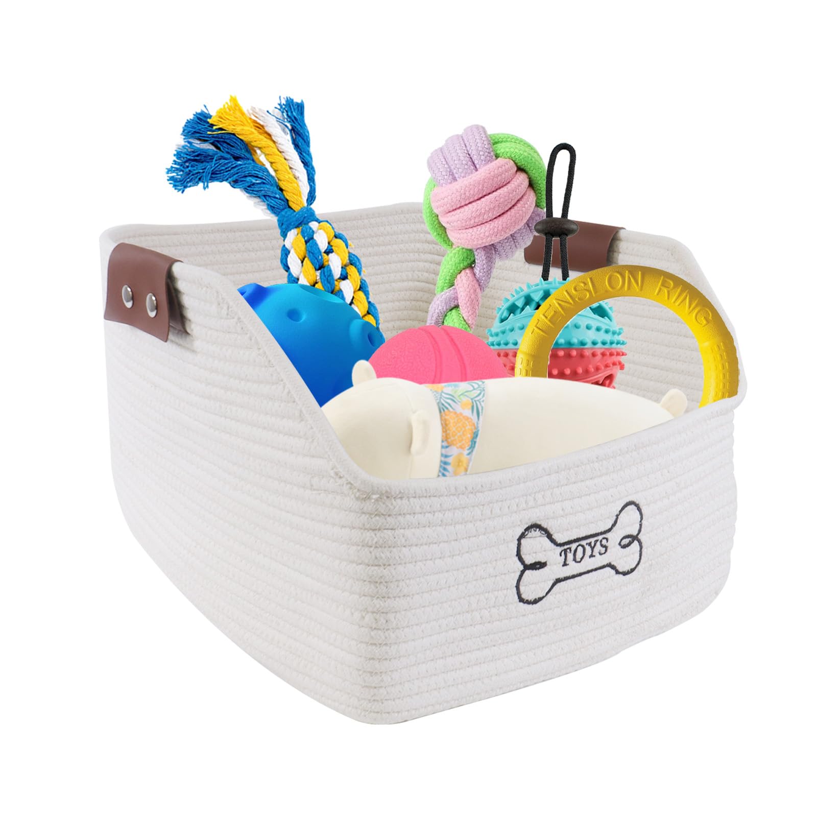 Amazon.com: Brabtod Medium Dog Toy Baskets,Rope Basket for Dog Toys ...