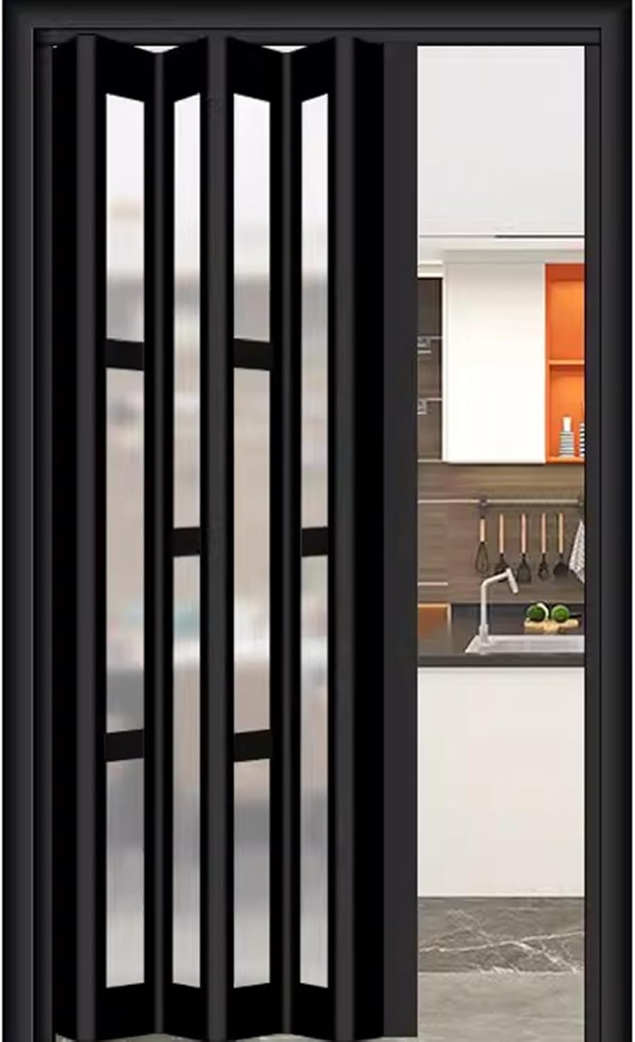Accordion Aluminum Folding Door Acrylic Glass Through Sliding, Multi ...