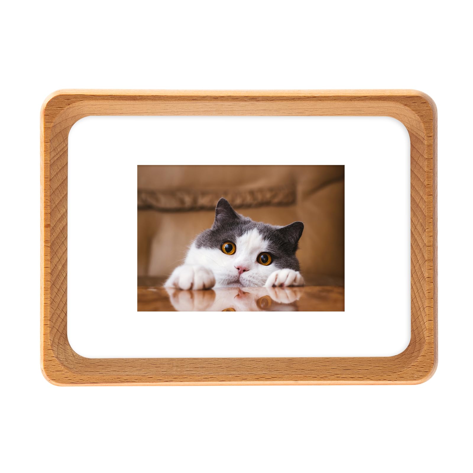 Amazon.com - Kattepote Wooden Small Photo Frame 3.5x5 inch, with Mat to ...