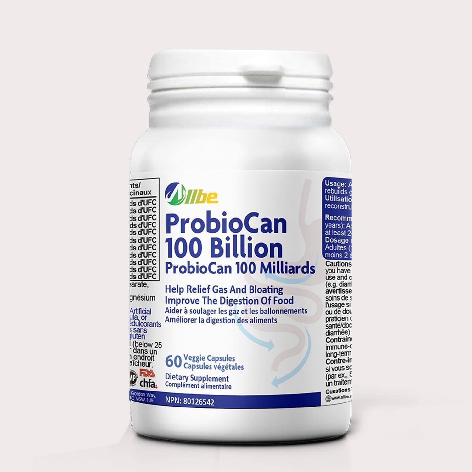 ALLBE ProbioCan 100 Billion CFU | Advanced Probiotics for Men & Women ...