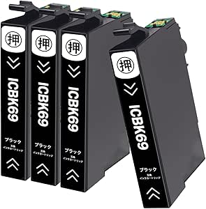 Amazon.co.jp: 【ASSIST-BOX】エプソン(EPSON)用 IC69 ICBK69 互換インクカートリッジ 砂時計 インク ブラック 4本 対応機種:PX-045A PX ...