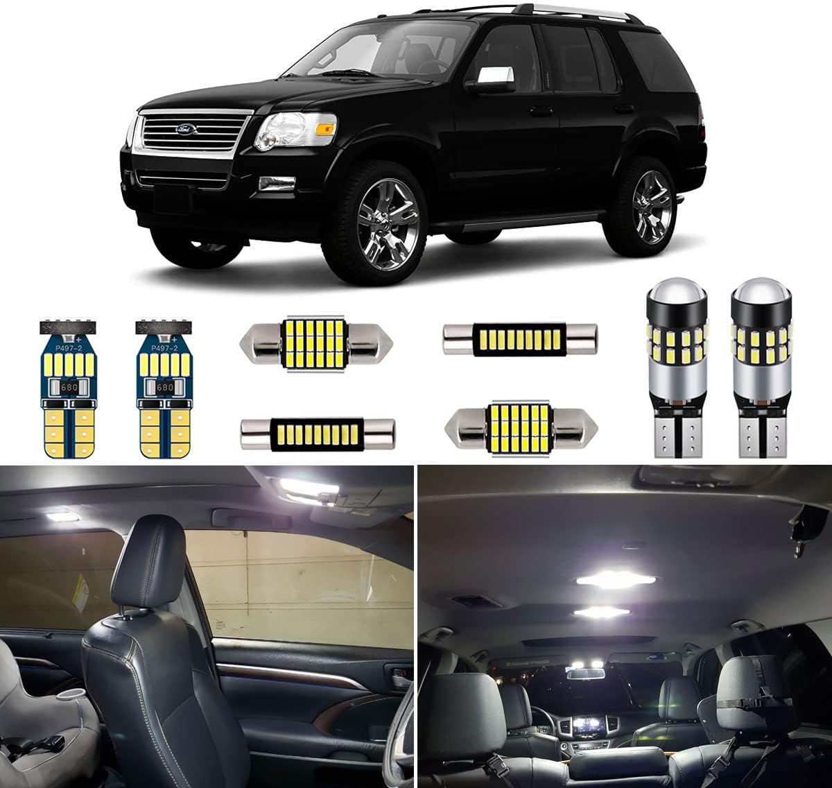 Amazon.com: ENDPAGE 12-Pieces Explorer LED Interior Light Kit for Ford ...