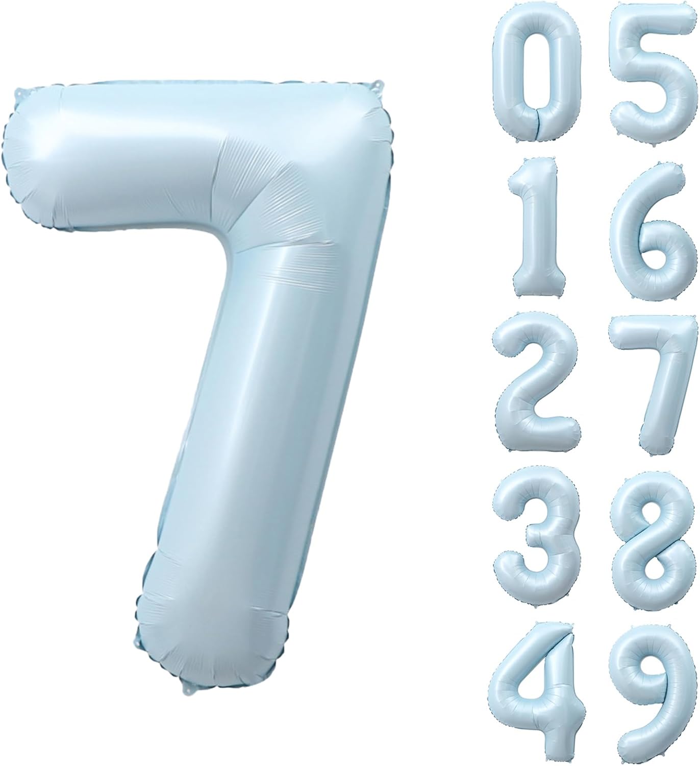 Amazon.com: YFHVJTKO 40 Inch Baby Blue Number 7 Foil Balloons 7th ...