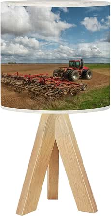 Amazon.com: BAISTSAELER Tripod Table Lamp Red Tractor cultivates Farm ...