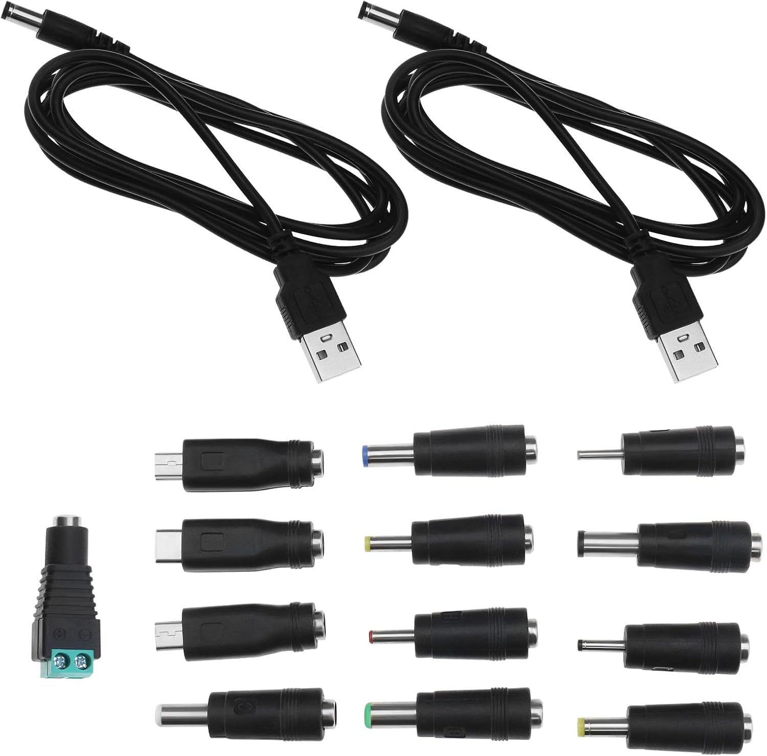 OTOTEC 2PCS 5V USB2.0 to DC Power Cable USB to DC Charging Cord with 13 ...