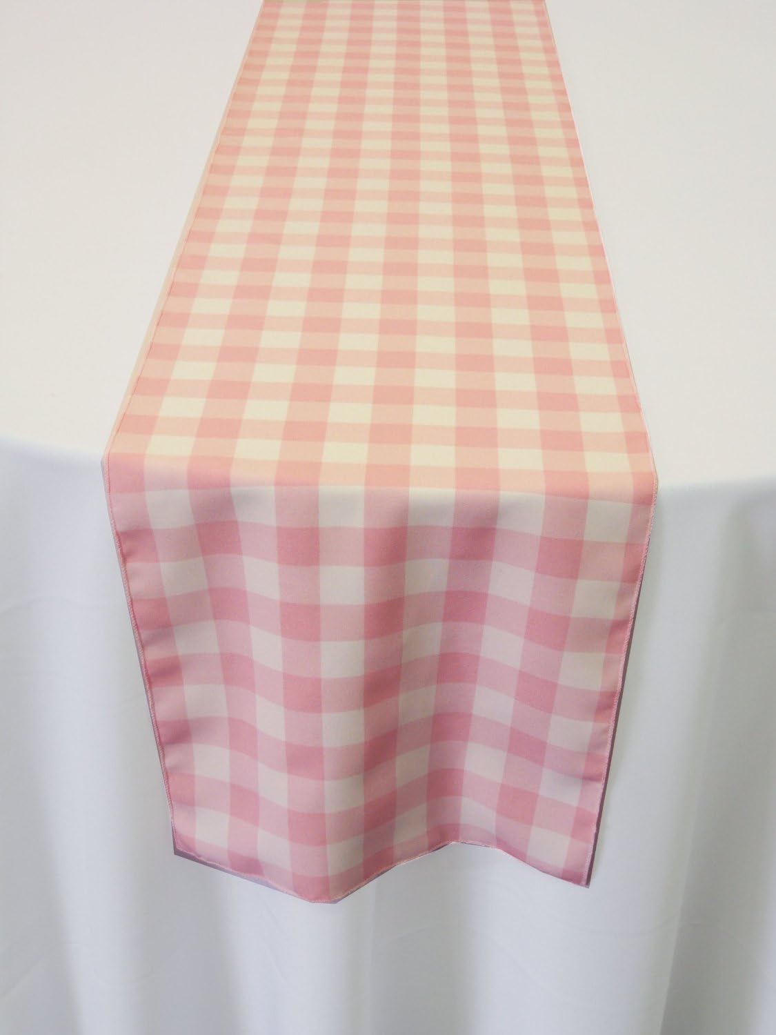 Amazon.com: ArtOFabric Light Pink and White Checkered Polyester Table ...