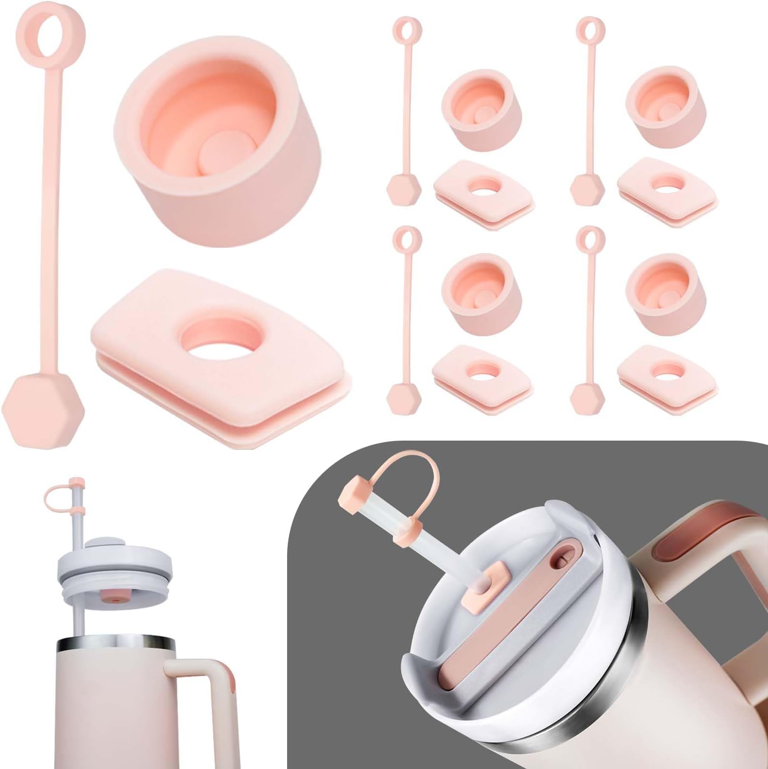 Amazon.com | GAUDIE Silicone Spill Stopper Set of 4, Cup Accessories ...