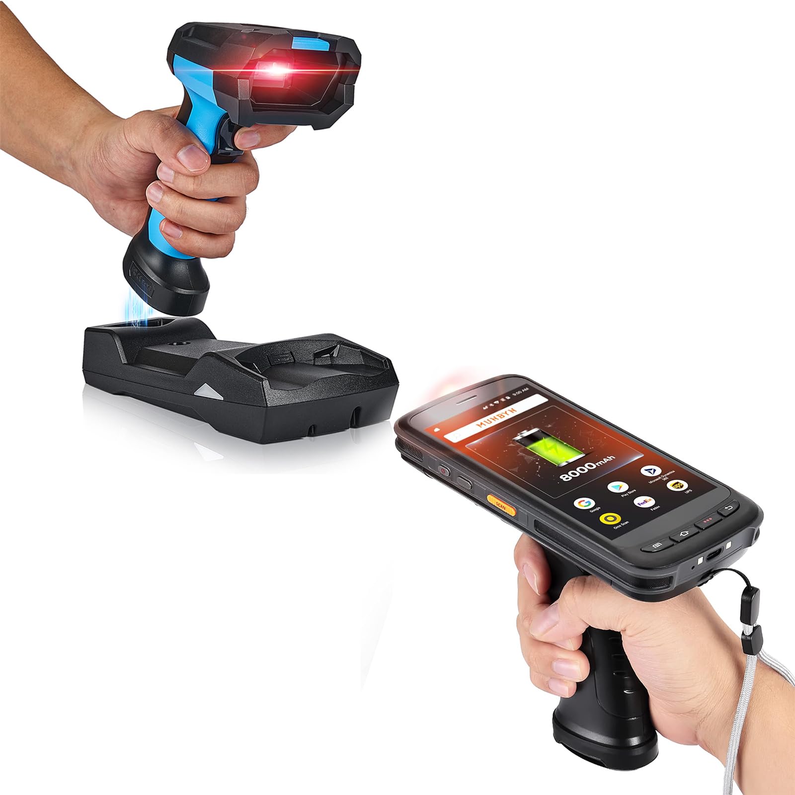 Amazon.com : MUNBYN IBS01U Industrial Barcode Scanner and 087SE Android ...