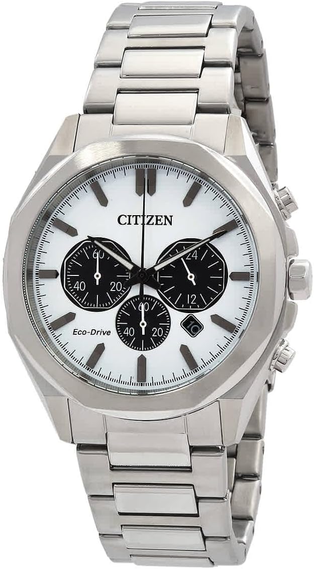 Citizen Mens Eco-Drive Gents Chronograph Stainless Steel Watch Powered ...