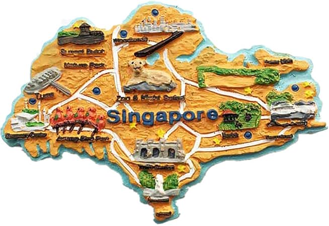 Amazon.com: 3D Glow-in-The-Dark Singapore Map Fridge Magnet Tourist ...