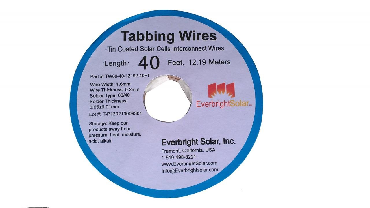 Buy 40 Feet Tabbing Wire Pre-coated w/ Solder for DIY Solar Cells Panel ...