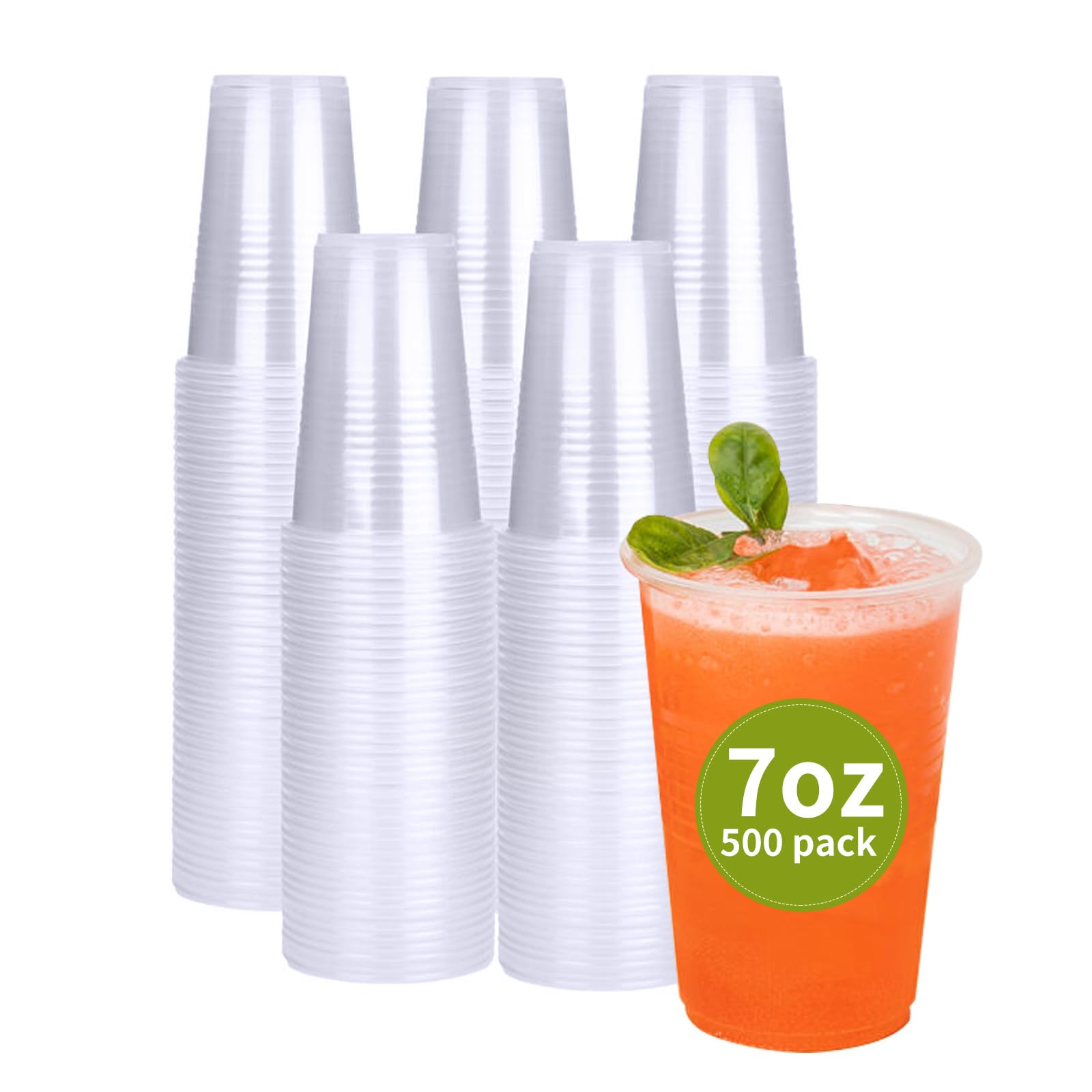 Amazon.com: RACETOP 500 Pack 7 oz Plastic Cups, Clear Disposable ...