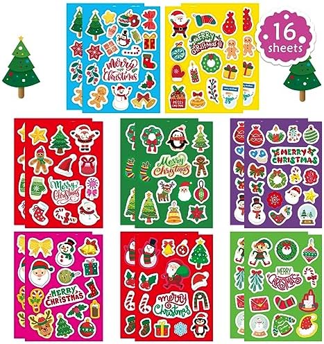 Amazon.com: Christmas Stickers for Kids, Merry Christmas Theme Stickers ...