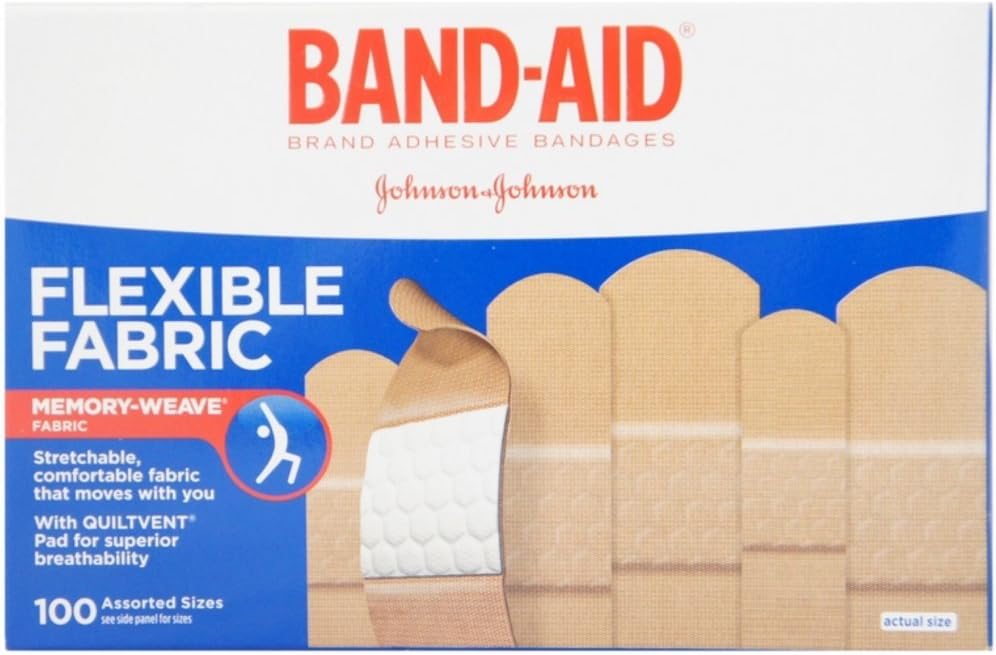 Amazon.com: BAND-AID Flexible Fabric Adhesive Bandages Assorted 100 ea ...