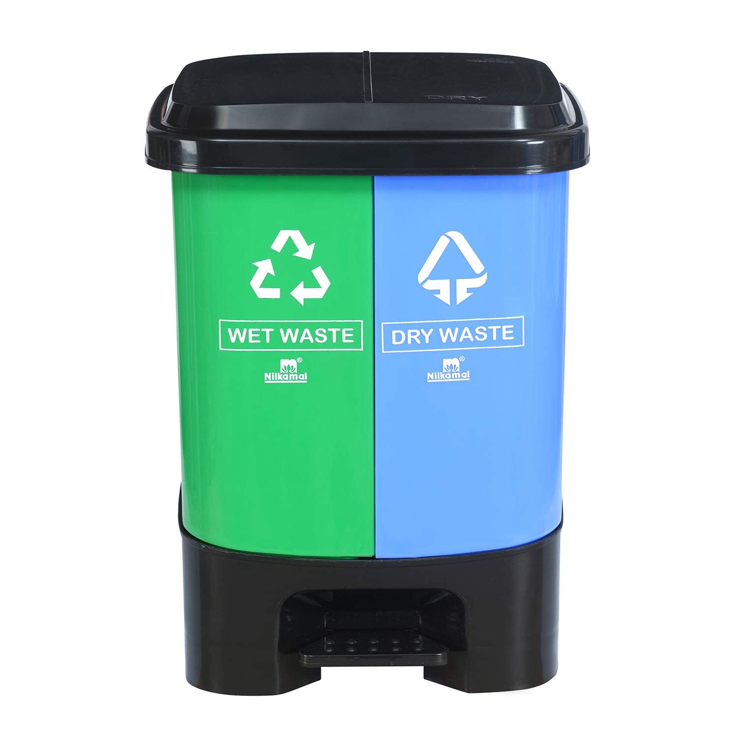 Nilkamal TWINDB10L 10 Liter Twin Dustbin Home Paddle Plastic Modern ...