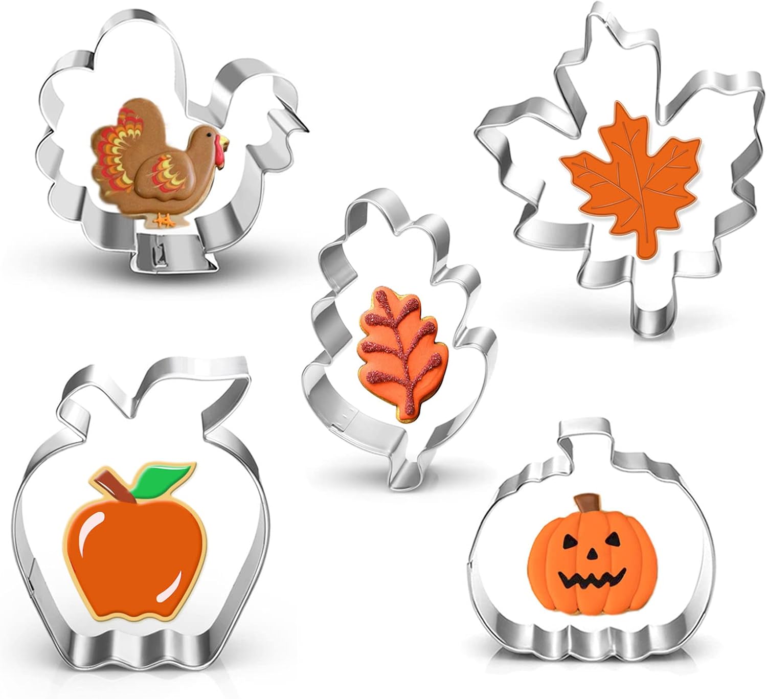 Amazon.com: New Large Thanksgiving Cookie Cutter Set-5 Pieces-Turkey ...