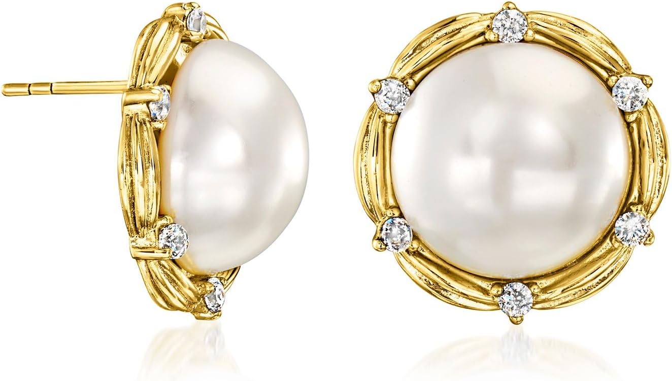 Amazon.com: Ross-Simons 14kt Yellow Gold-Plated Earrings With .30 ct. t ...