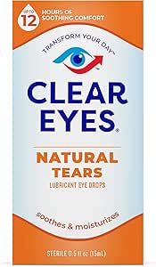 Amazon.com: Clear Eyes Natural Tears Eye Drops, 0.5 Fl Oz : Health ...