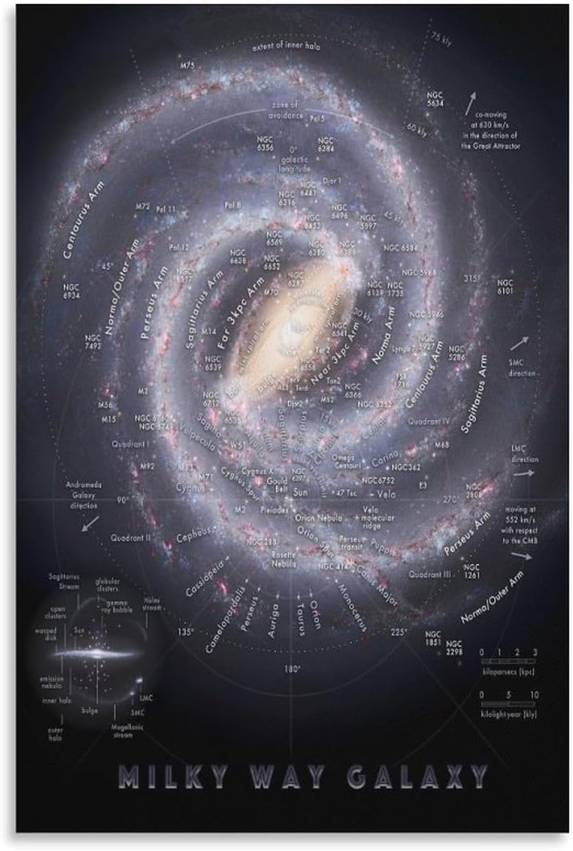 Amazon.com: Generic Milky Way Galaxy Art Surrealism Poster Home Bedroom ...