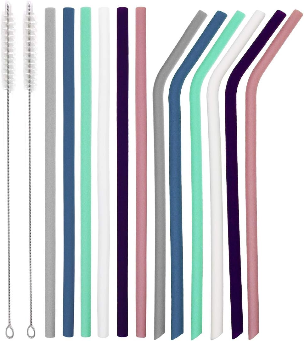 Amazon.com: Tegion Reusable Toddlers& Kids Silicone Straws for The ...