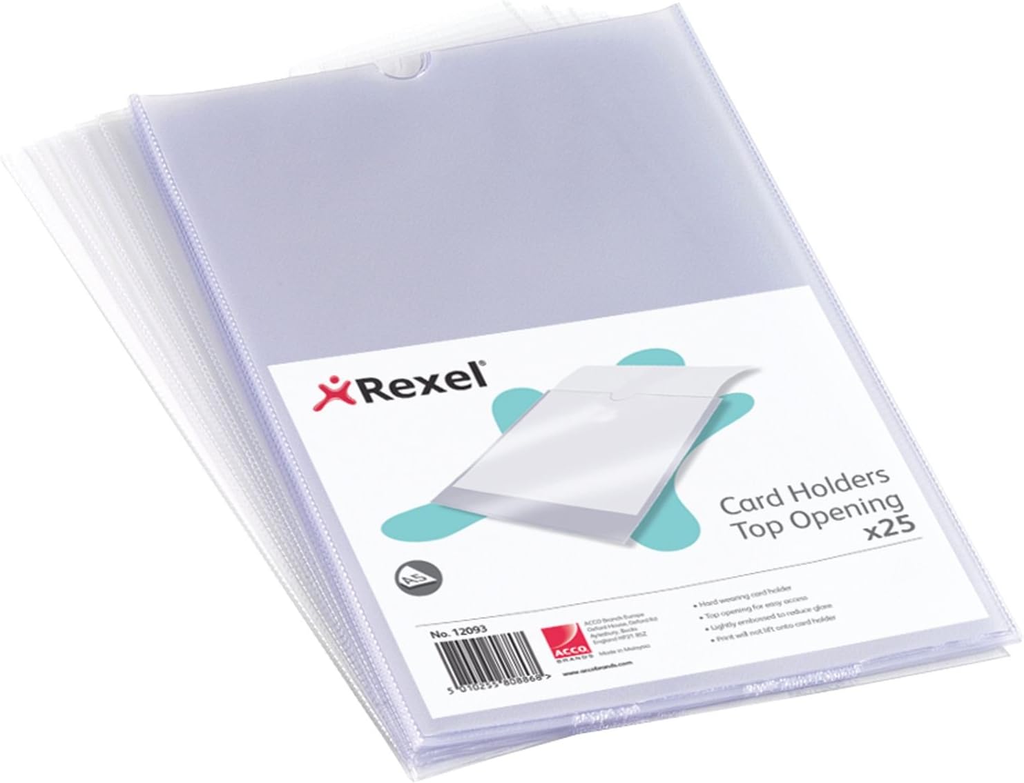Rexel Nyrex Business Card Pockets for 20 Cards A4 Clear (10 Pack ...