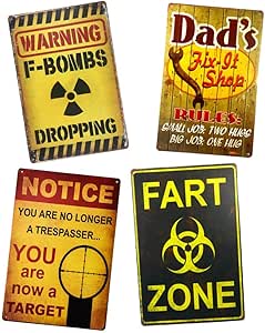 Amazon.com: Fart Zone Retro Metal Tin signs garge danger wall plaque ...
