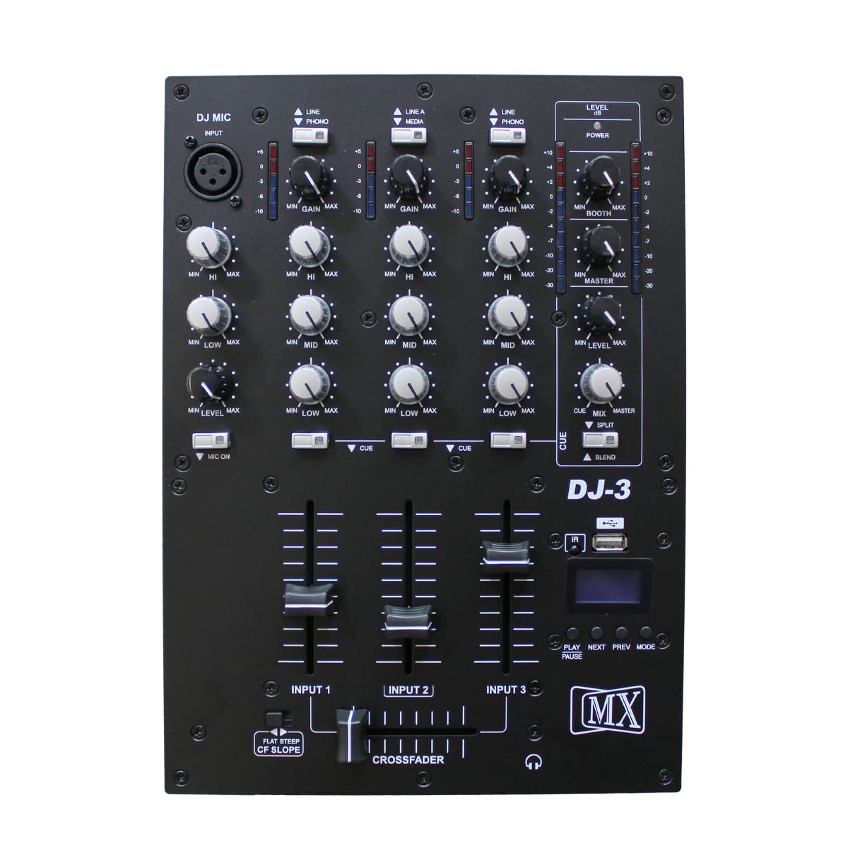 MX Dj Mixers 3 Channel USB input Audio Mixer Sound Board with Bluetooth ...