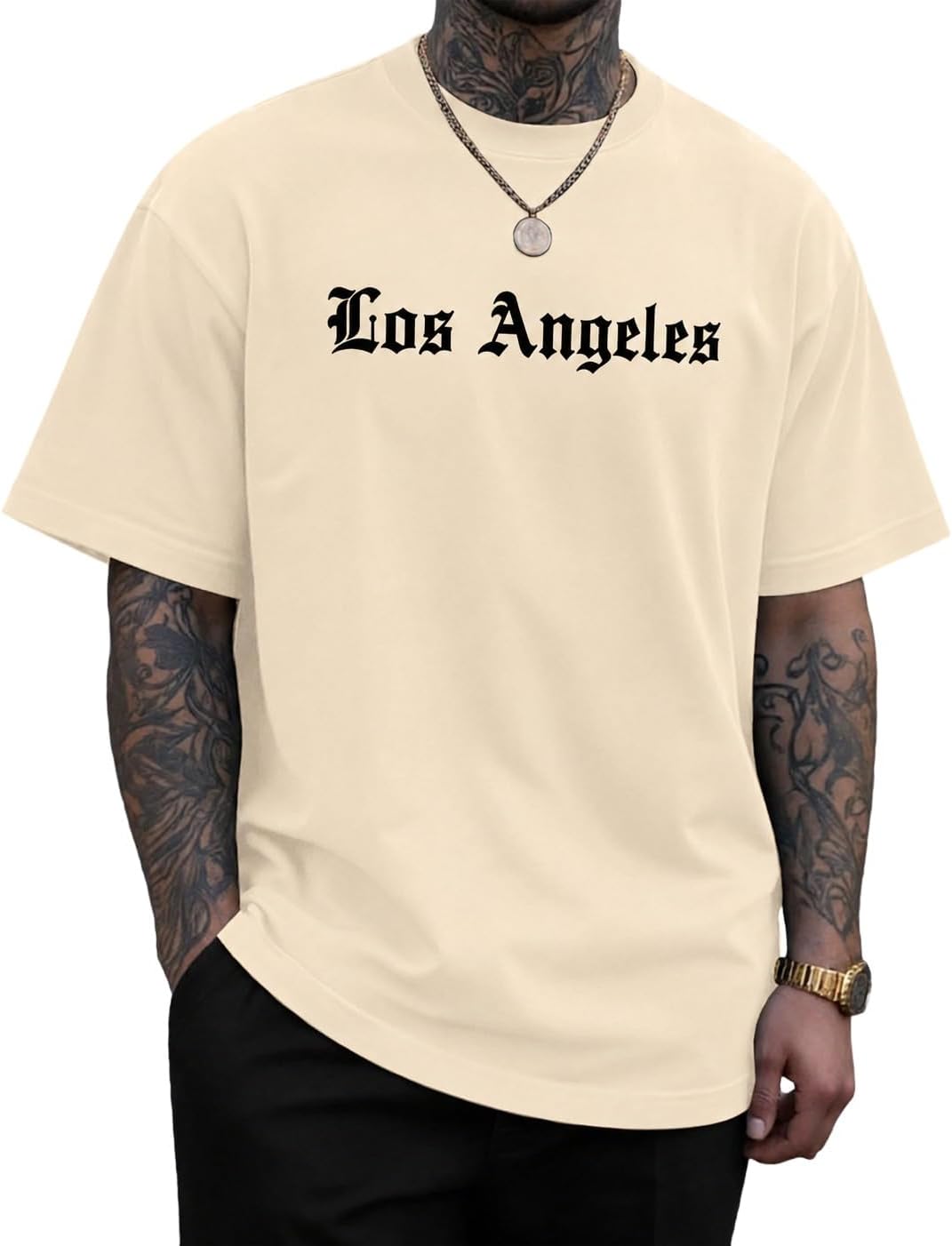 KUYIGO Mens Los Angeles City Graphic T-Shirt Short Sleeve Cotton LA Tee ...