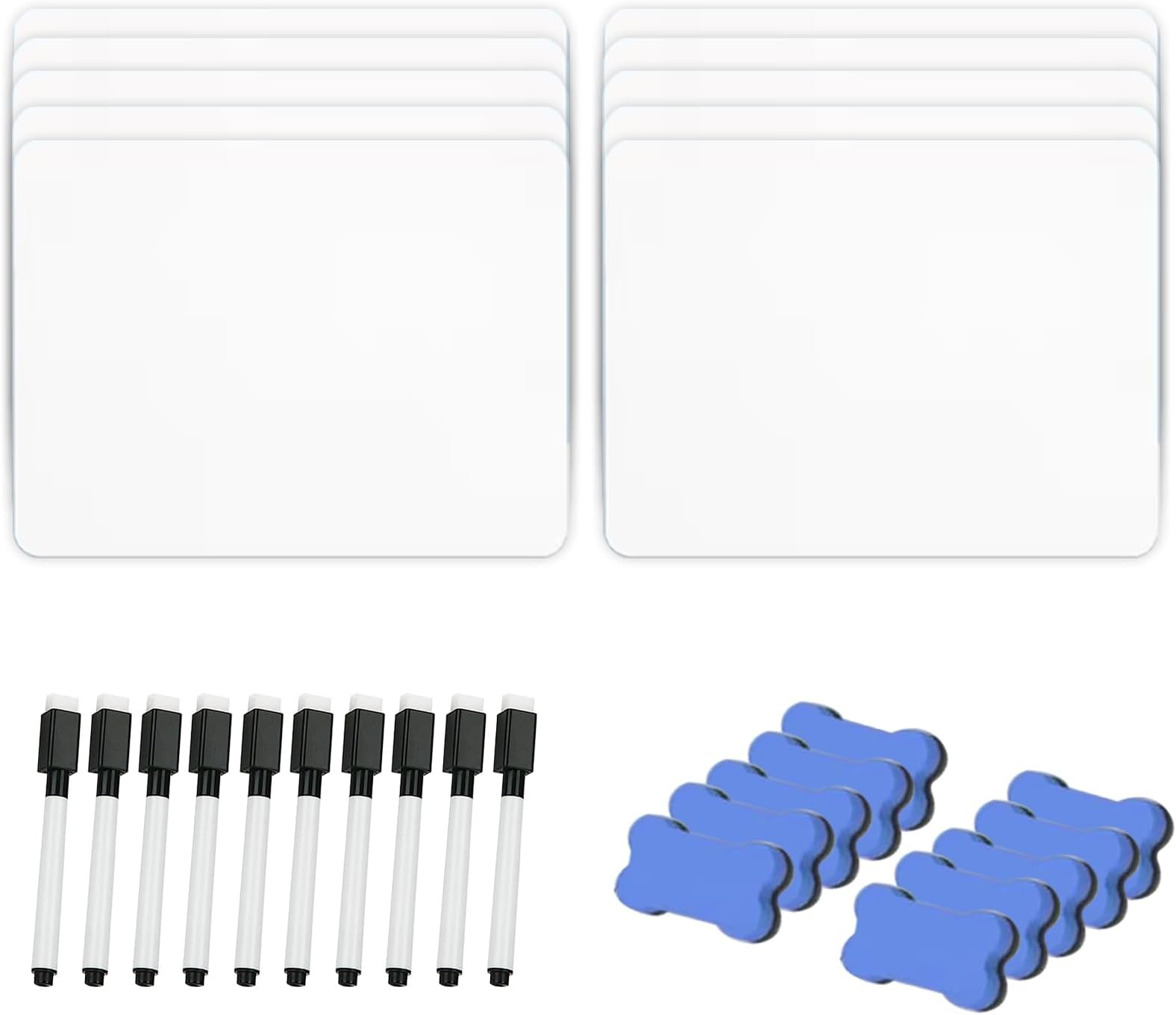 10 Pack Dry Erase Mini Whiteboard, 21 x 30 cm Double-Sided Mini ...