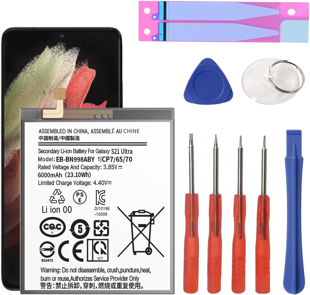 Amazon.com: ITMBET Battery for Samsung Galaxy S21 Ultra, [6000mAh ...