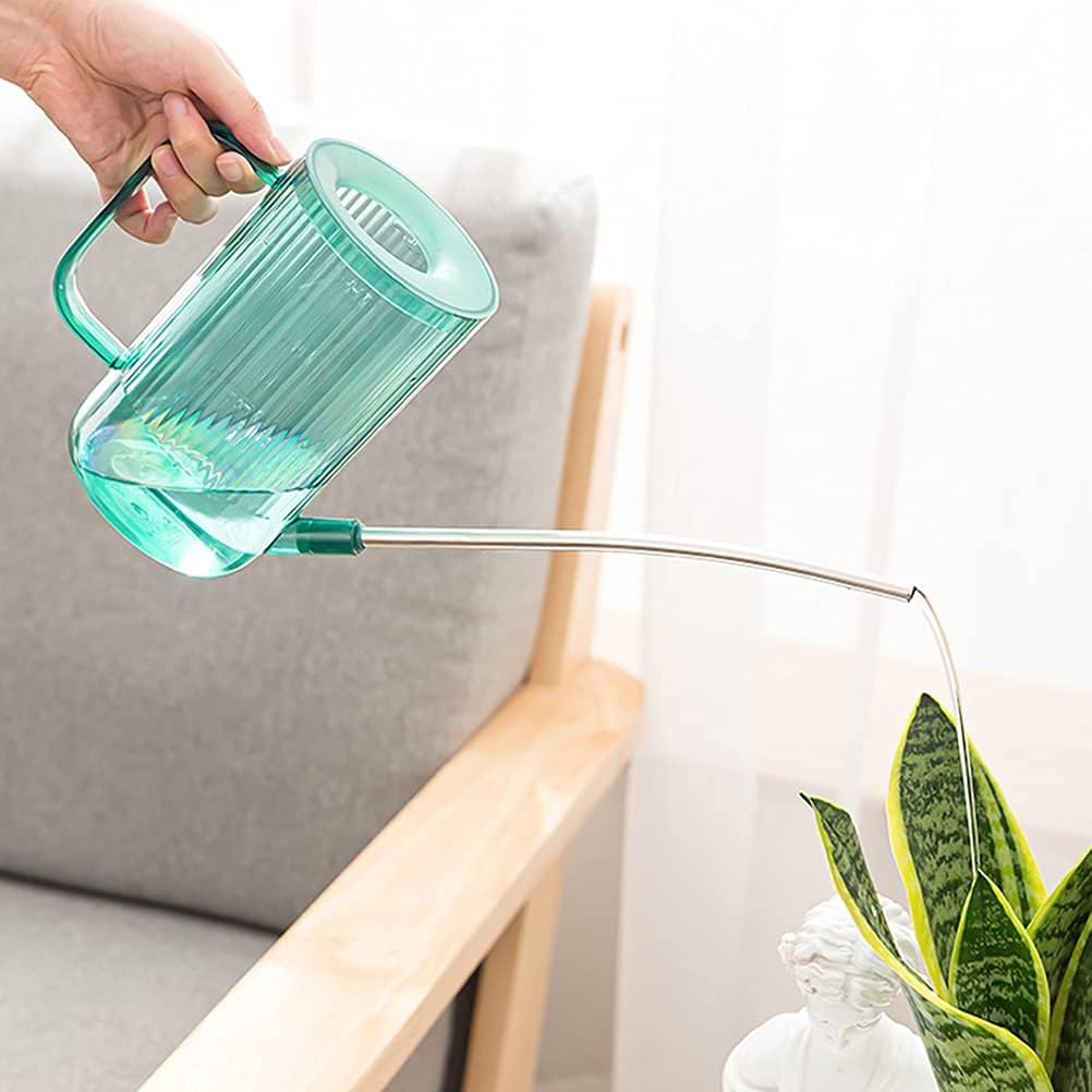 1 Litre Watering Can,Clear Cylindrical Watering Can with Stainless ...