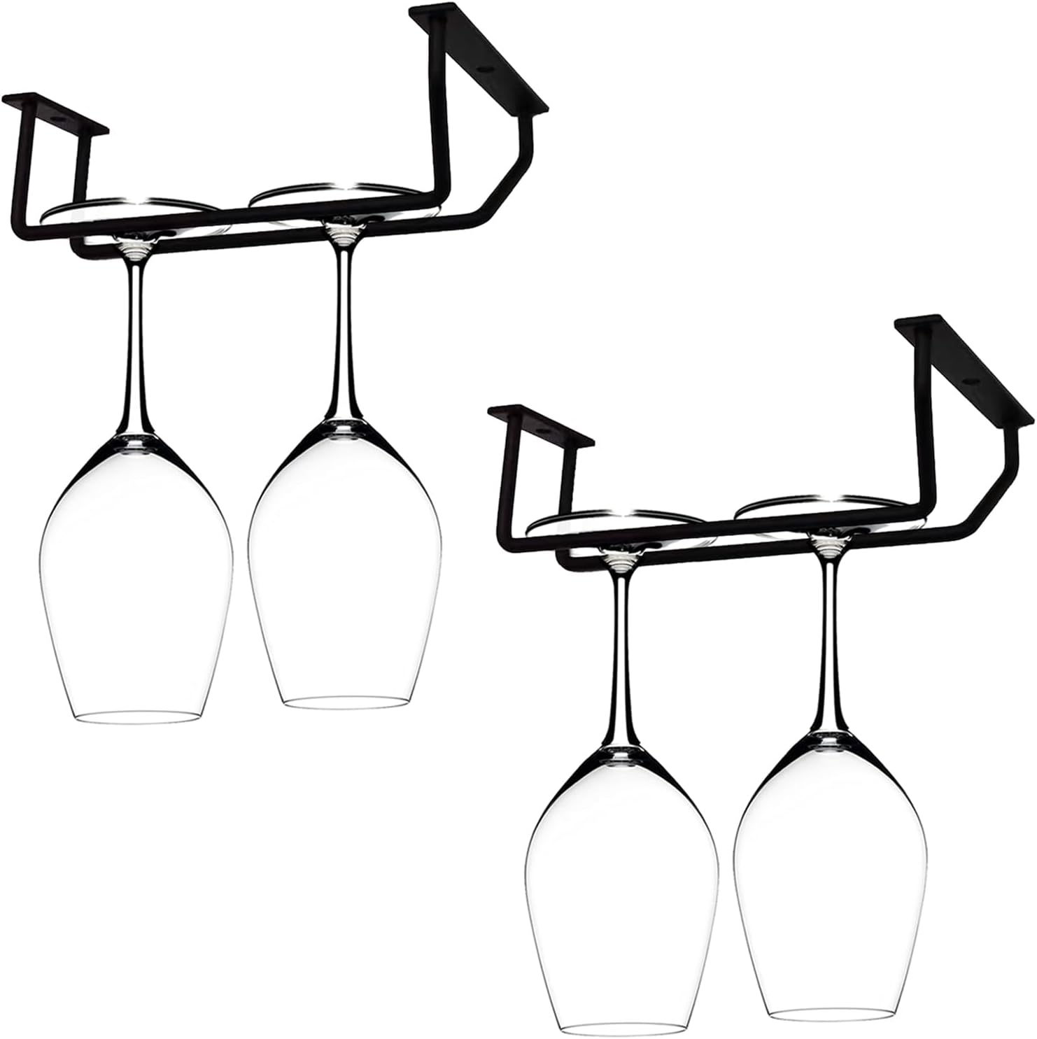 Amazon.com: RedDreamer 7 Inch Black Wine Glass Rack, Under Cabinet Wine ...