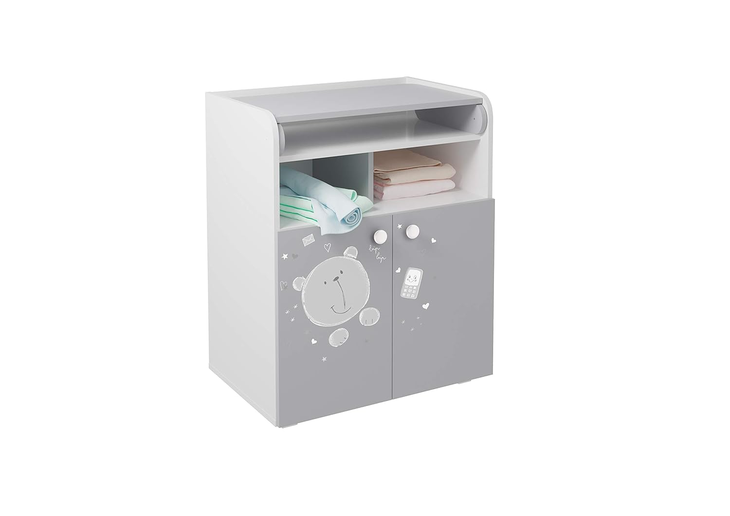 Amazon.com : Kidsaw Changing Board Cupboard Storage 1270 Teddy, White ...