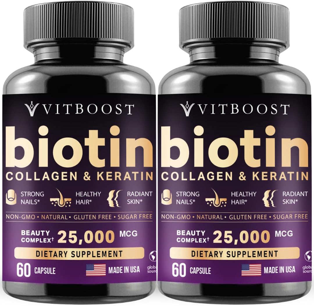 Amazon.com: Vitboost Biotin with Hyaluronic Acid, Collagen and Keratin ...