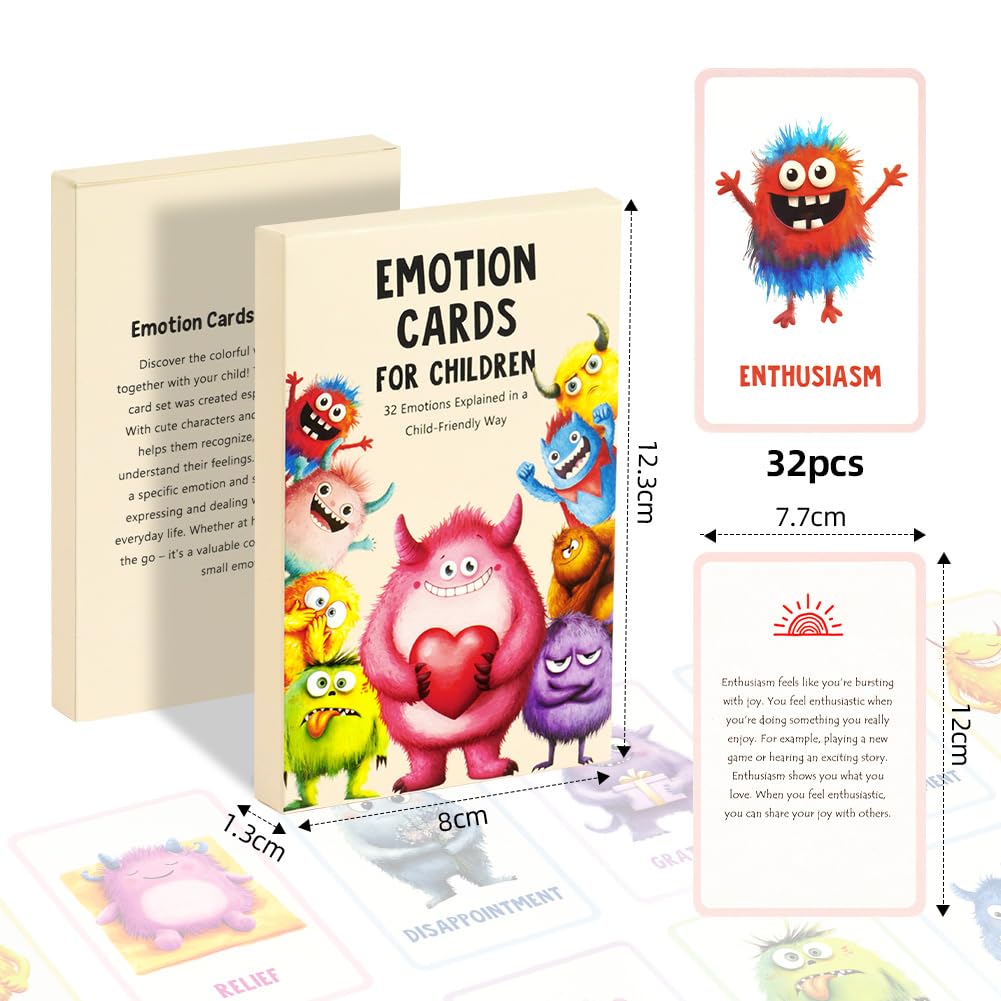 Visual Cards For Babies SANCENT 14 Feelings And Emotions Flashcards For ...