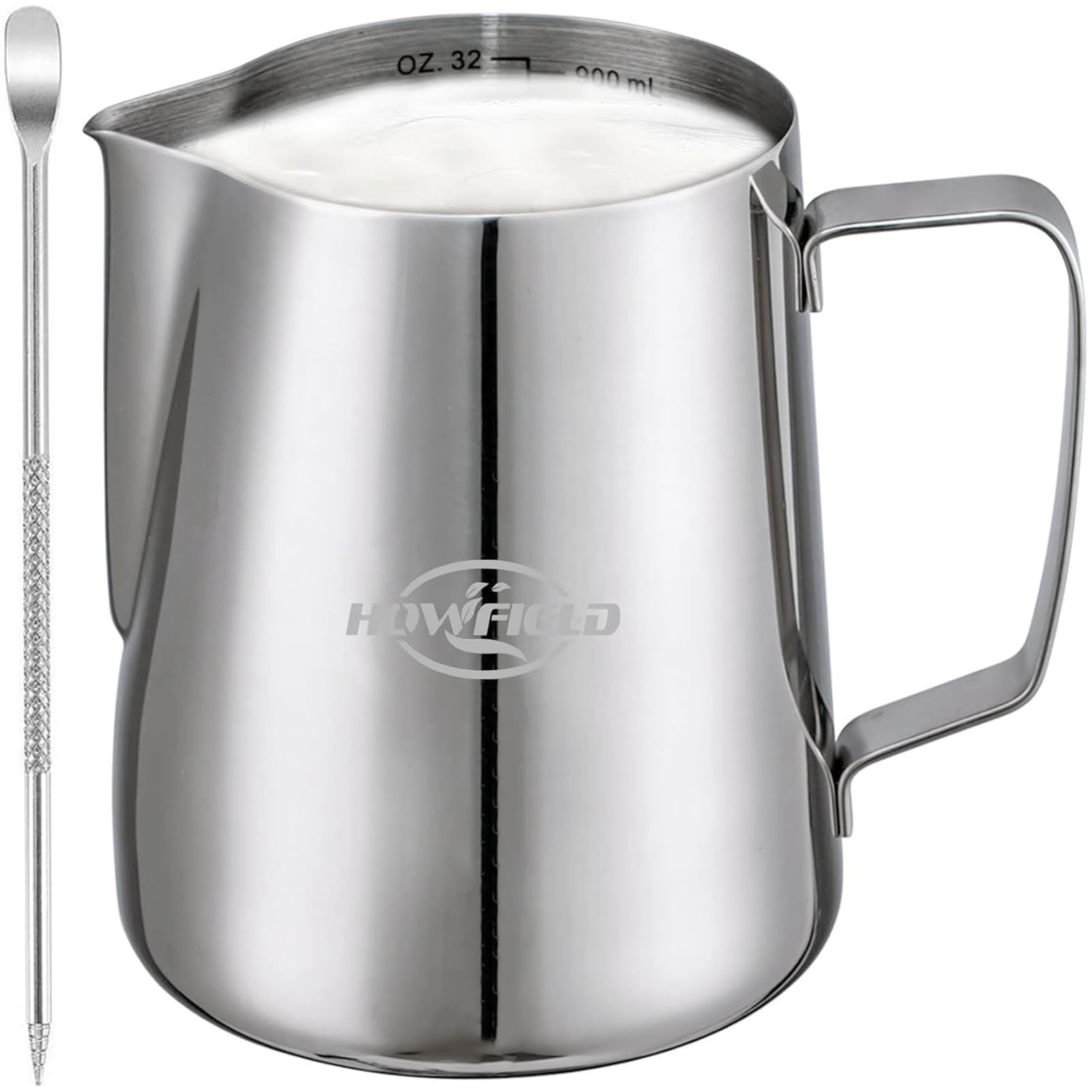 Amazon.com: Milk Frothing Pitcher 32 Oz, Milk Frother Cup 304 Stainless ...