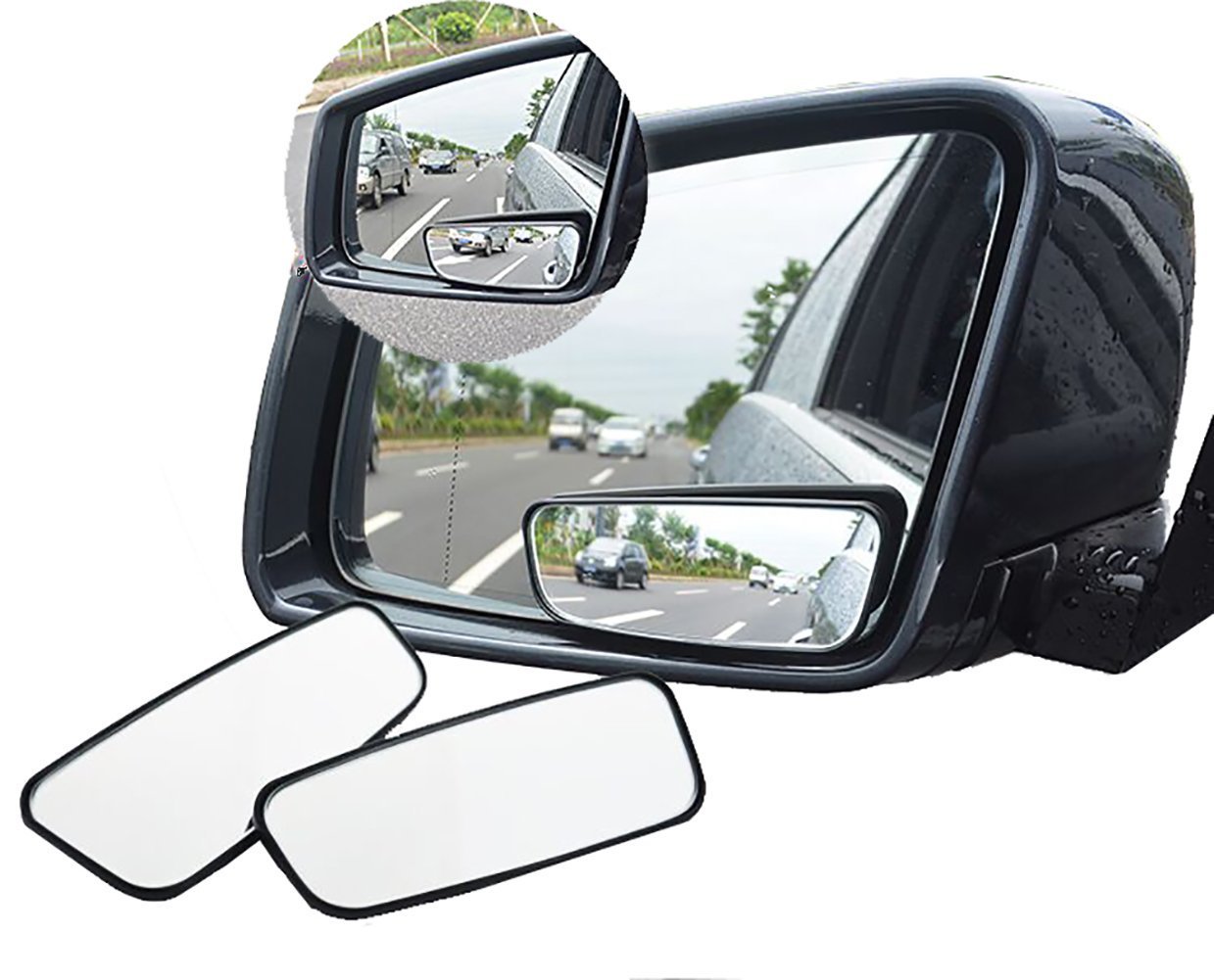 meioro 360° Rotate Blind Spot Mirror,Adjustabe Wide Angle Rear View ...