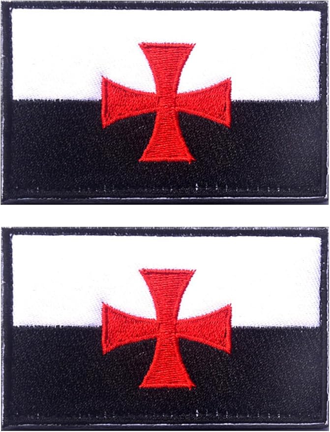 Amazon.com: 2 PCS AliPlus Knights Templar Patch Knight The Crusaders Patches Christian Patches ...