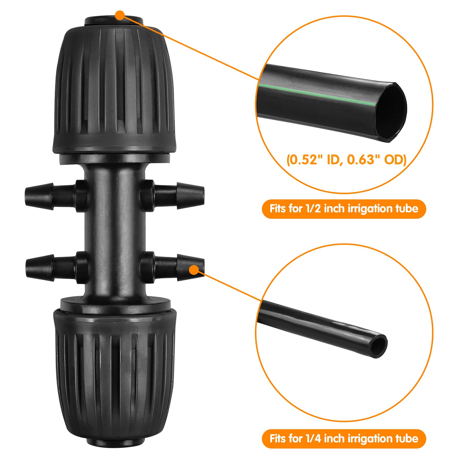 Snapklik.com : Gardrip Drip Irrigation Fittings For 1/2 Inch To 1/4 ...
