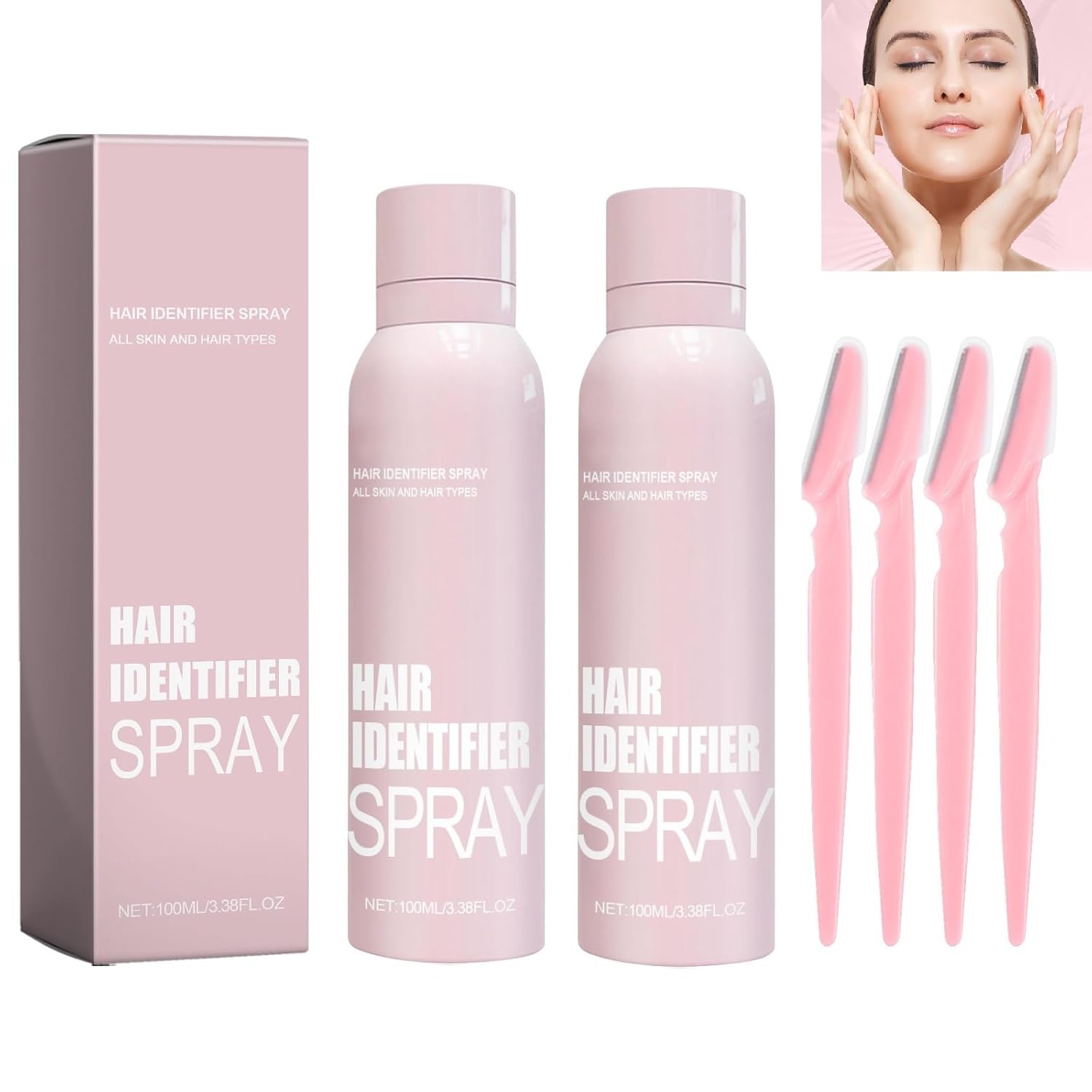Amazon.com : MMASILALE (2Pcs) Hair identifier Spray for Face Shaving ...